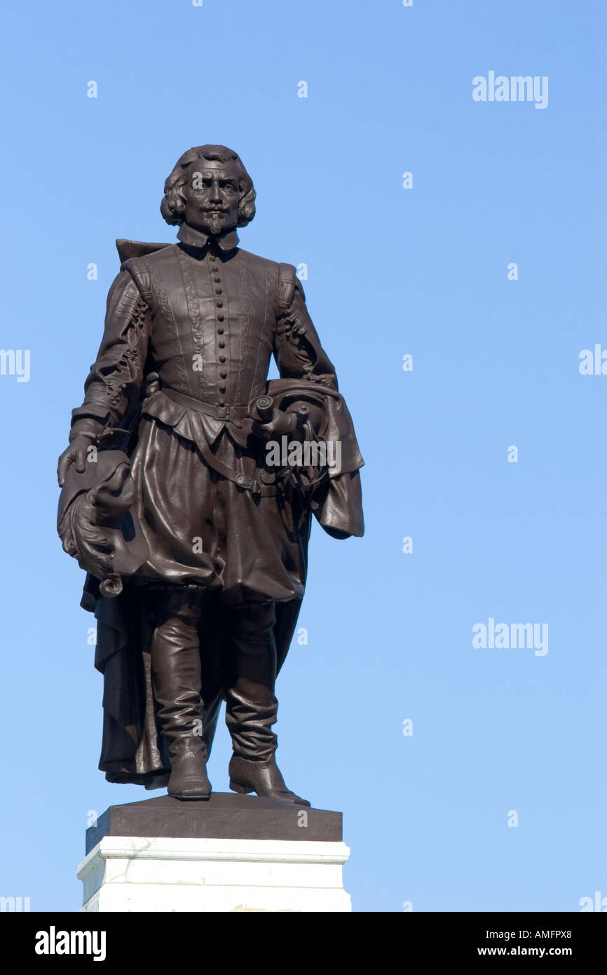 Statue of Samuel Champlain in Quebec City, Quebec, Canada Stock Photo ...
