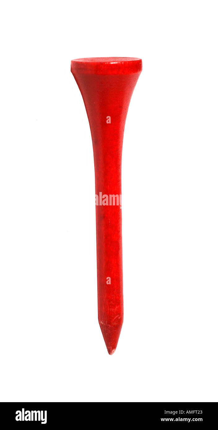 Red wooden golf peg Stock Photo - Alamy