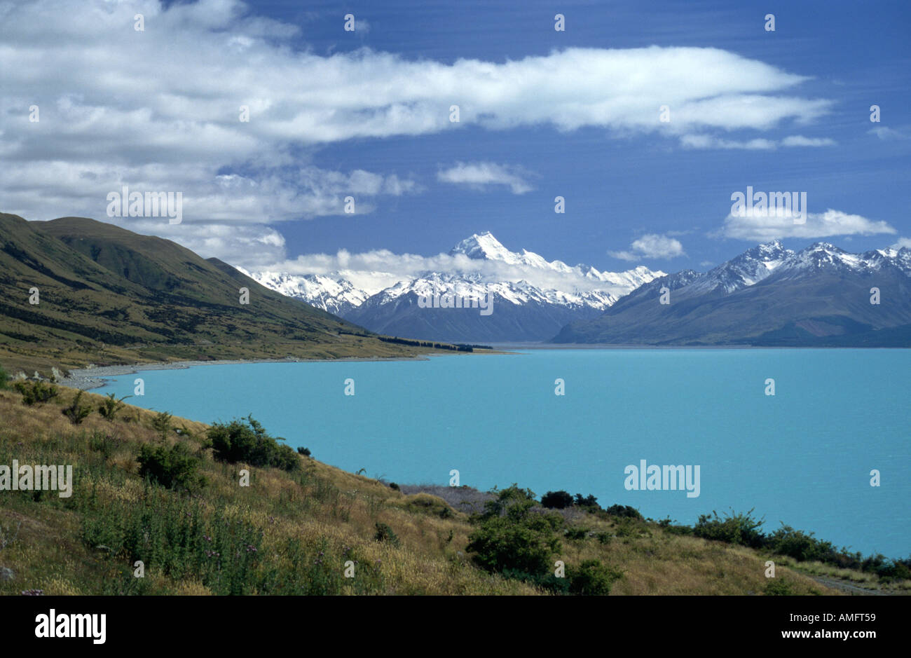 MT BLACKBURN The turquoise waters of beautiful LAKE PUKAKI SOUTH ISLAND ...
