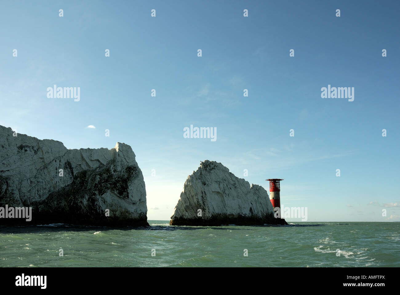 The Needles and lighthouse on the Isle of Wight, United Kingdom Stock ...