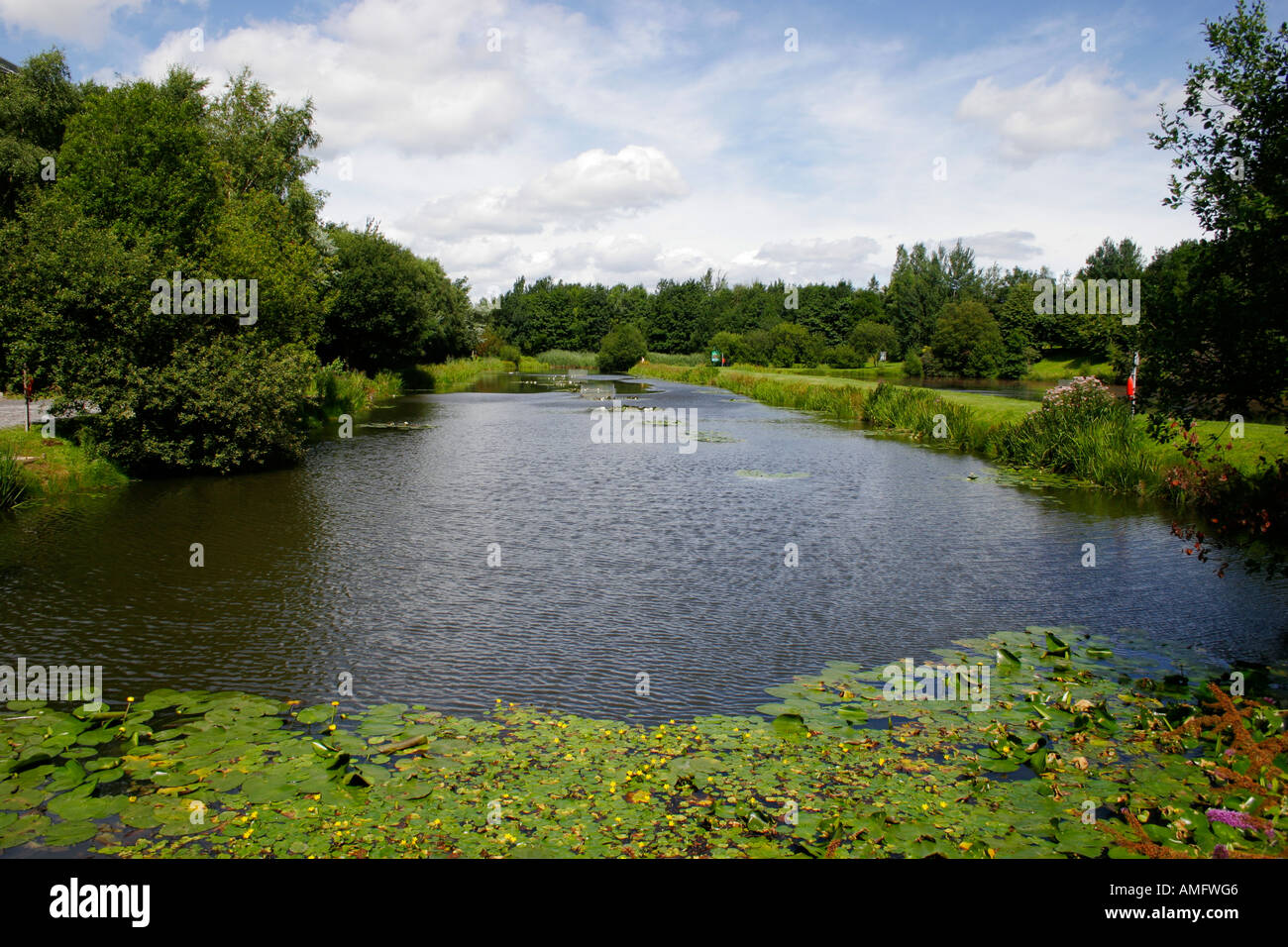 HALF ROUND POND, A SMALL FISHING LAKE, IN SWANSEA, WEST GLAMORGAN ...