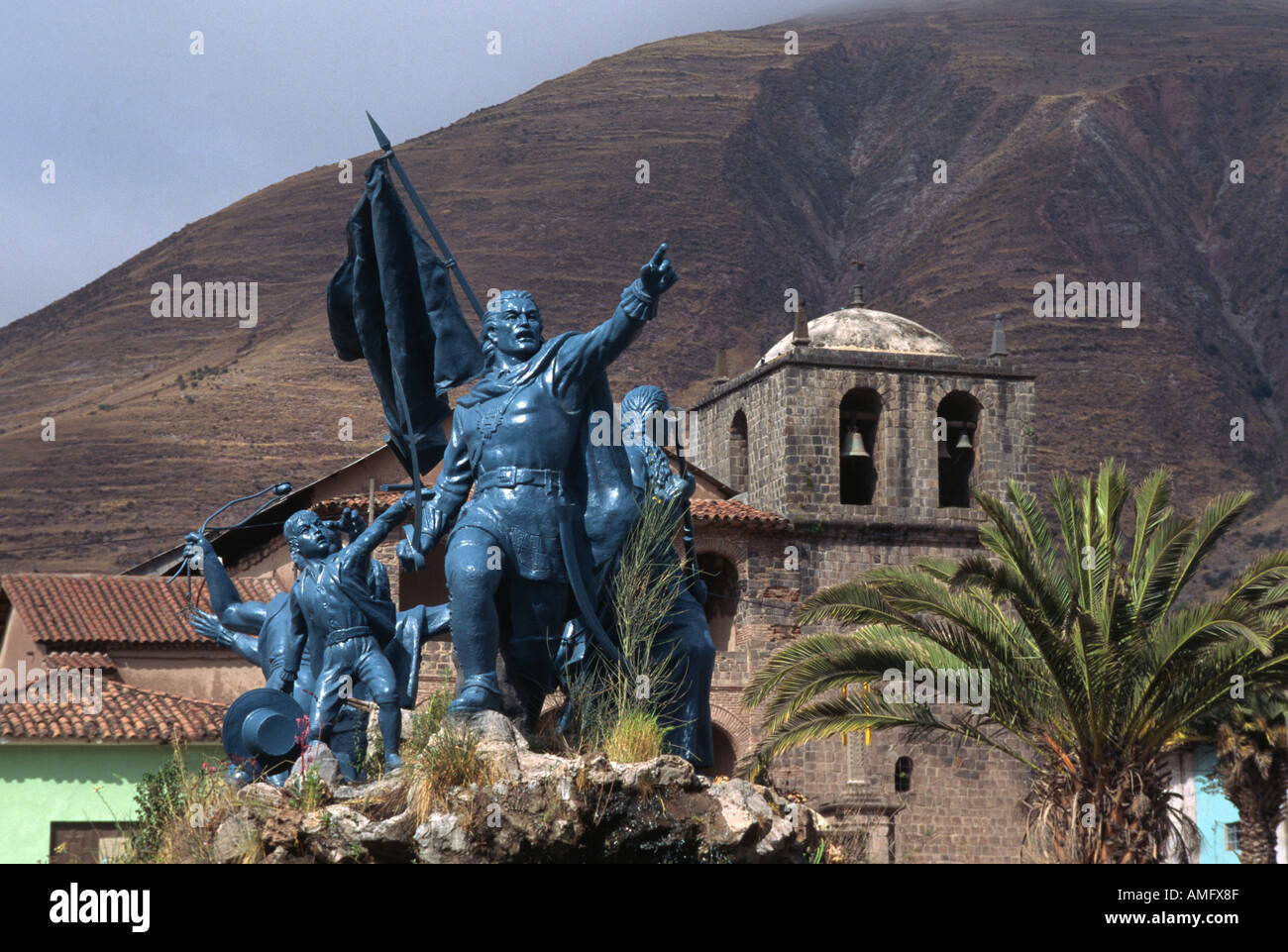 A statue of TUPAC AMARU II led an indian uprising in 1780 which was ...