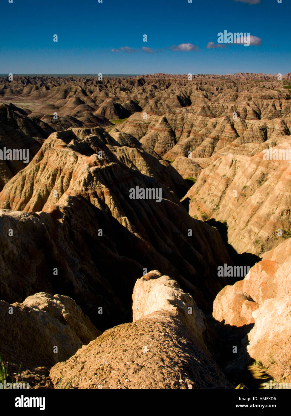 The wonderful mountain ranges of the Badlands National Park USA Stock ...