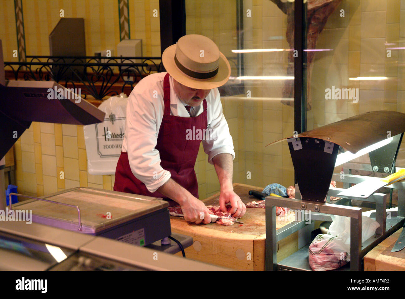 Butchers department at Harrods Knightsbridge London Stock Photo - Alamy