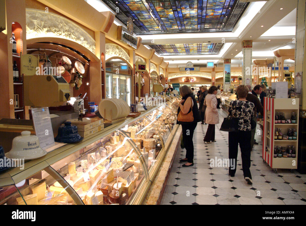 Cheese department at Harrods Knightsbridge London Stock Photo - Alamy