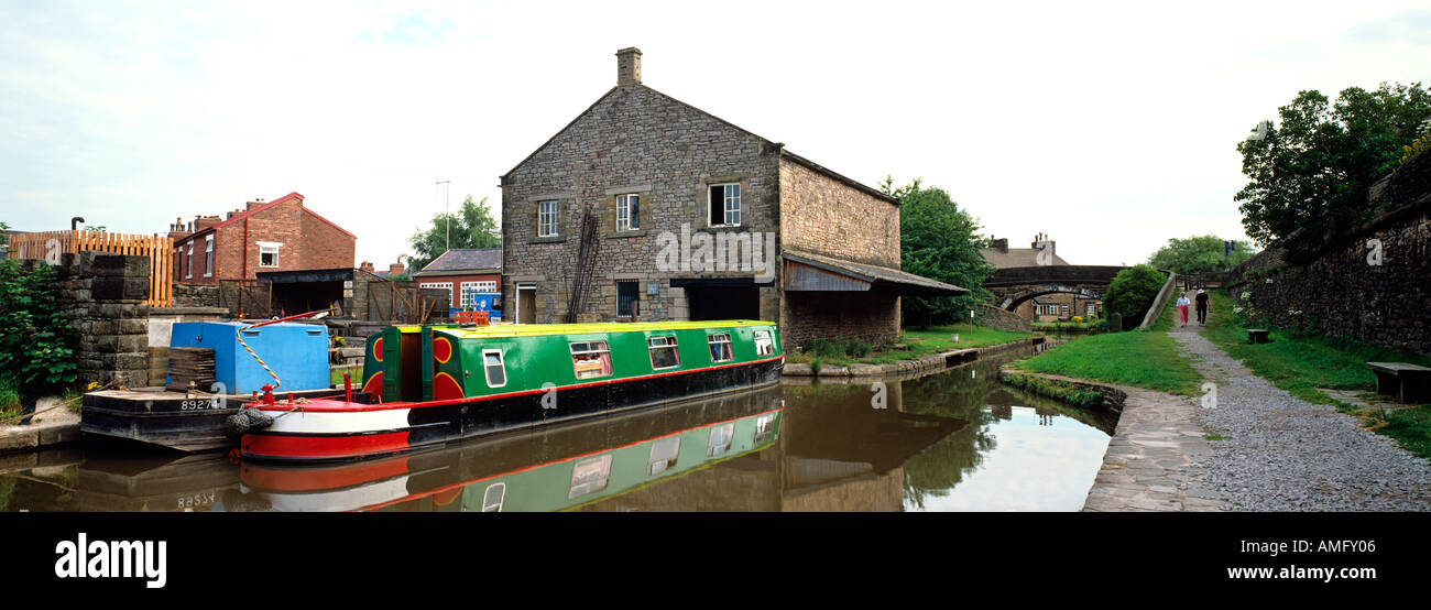 Cheshire Stockport Marple old warehouses on Macclesfield Canal Stock ...