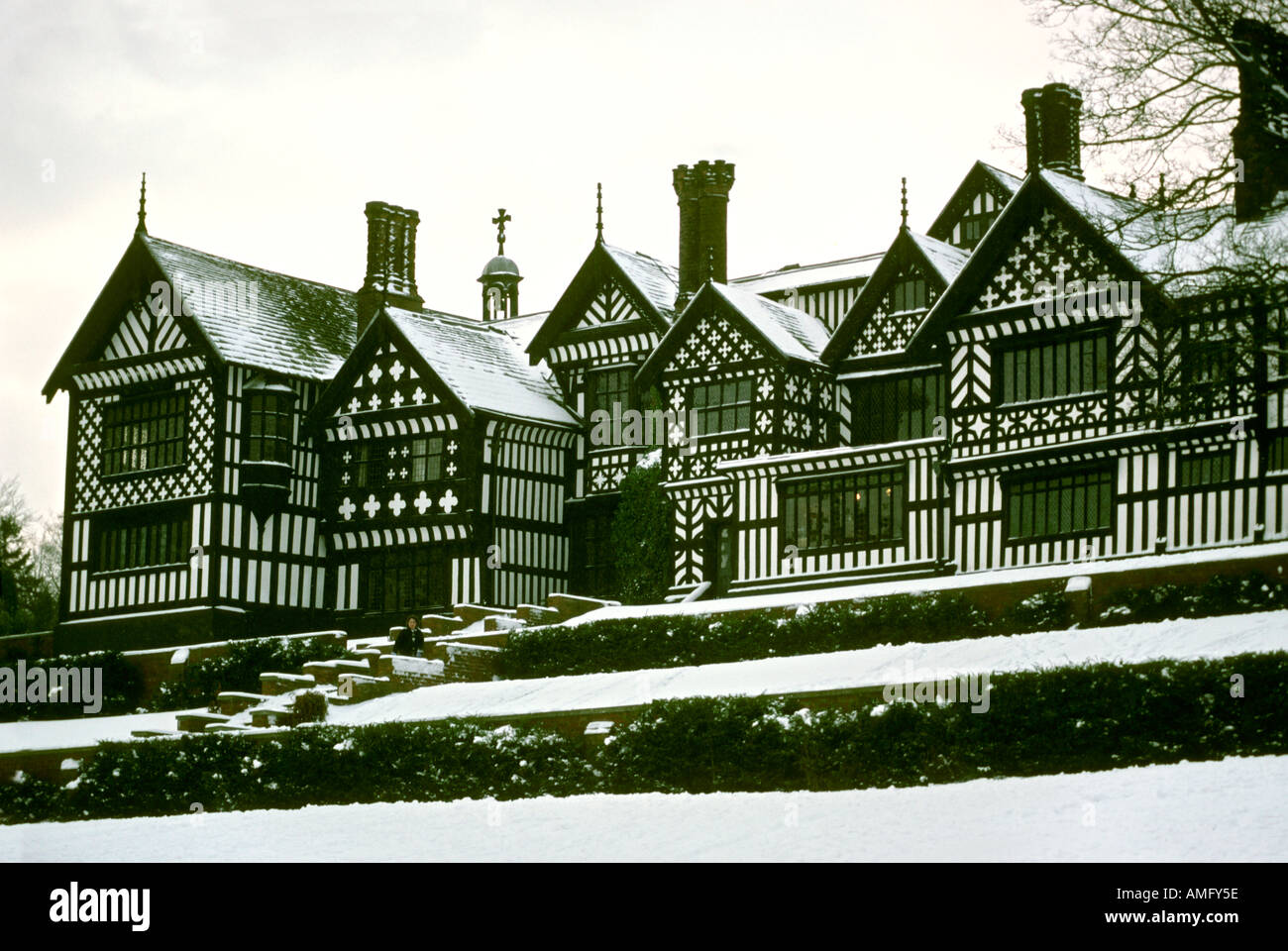 Cheshire Stockport Bramhall Bramall Hall in winter Stock Photo - Alamy