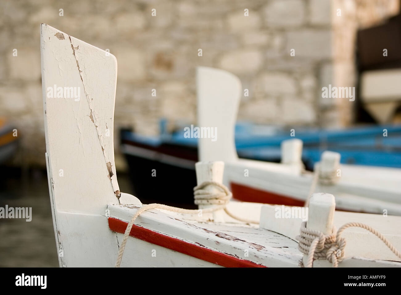 Croatian traditional wooden boat Local name Pasara Stock Photo - Alamy