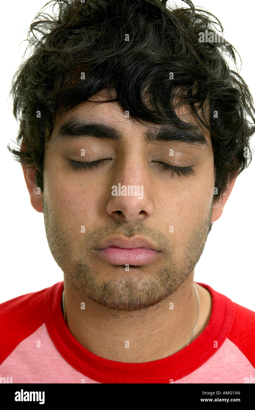 Man with Eyes Closed Stock Photo - Alamy