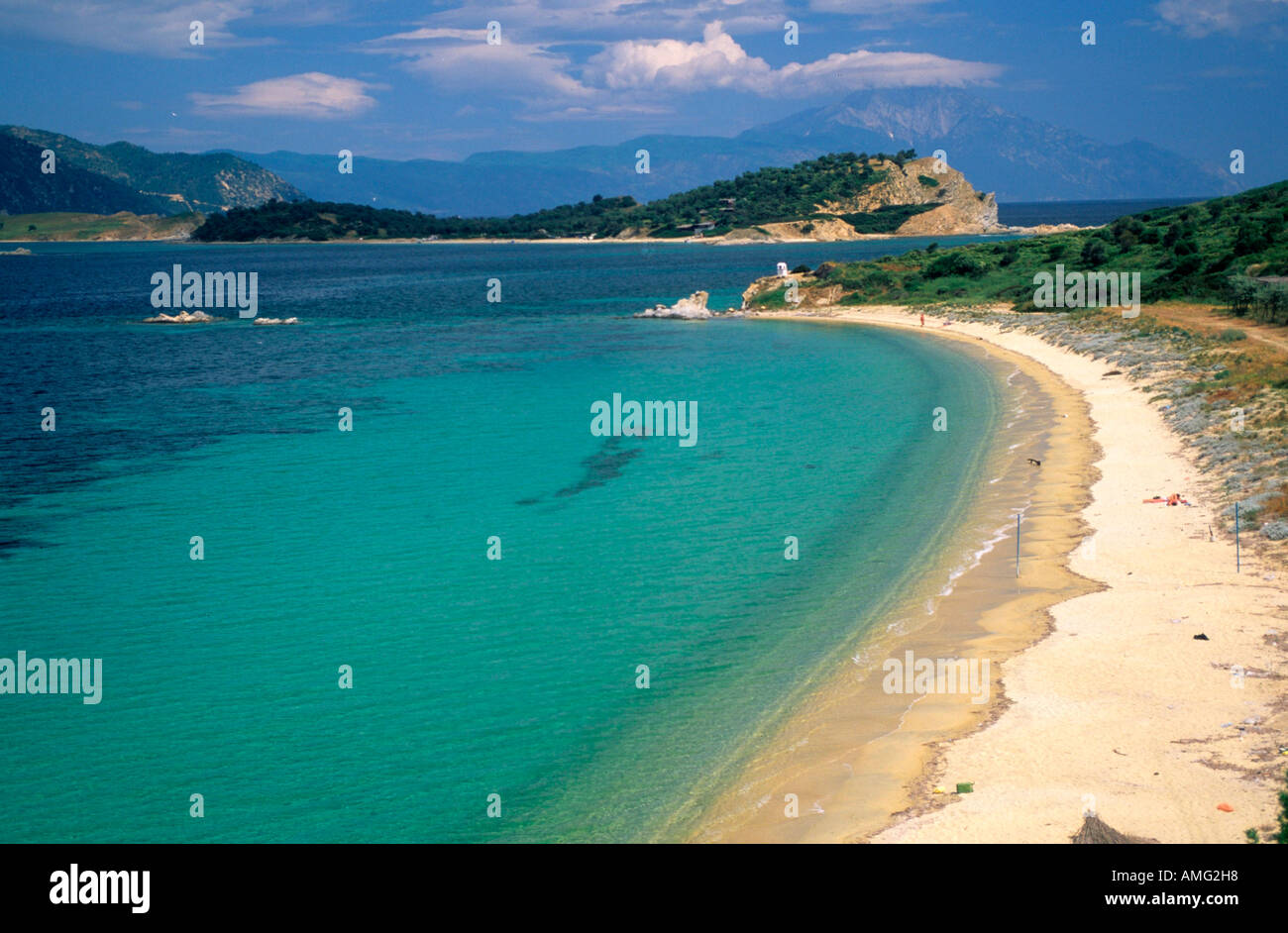 Griechenland, Chalkidiki, Athos, Insel Amoliani, Strand Stock Photo - Alamy