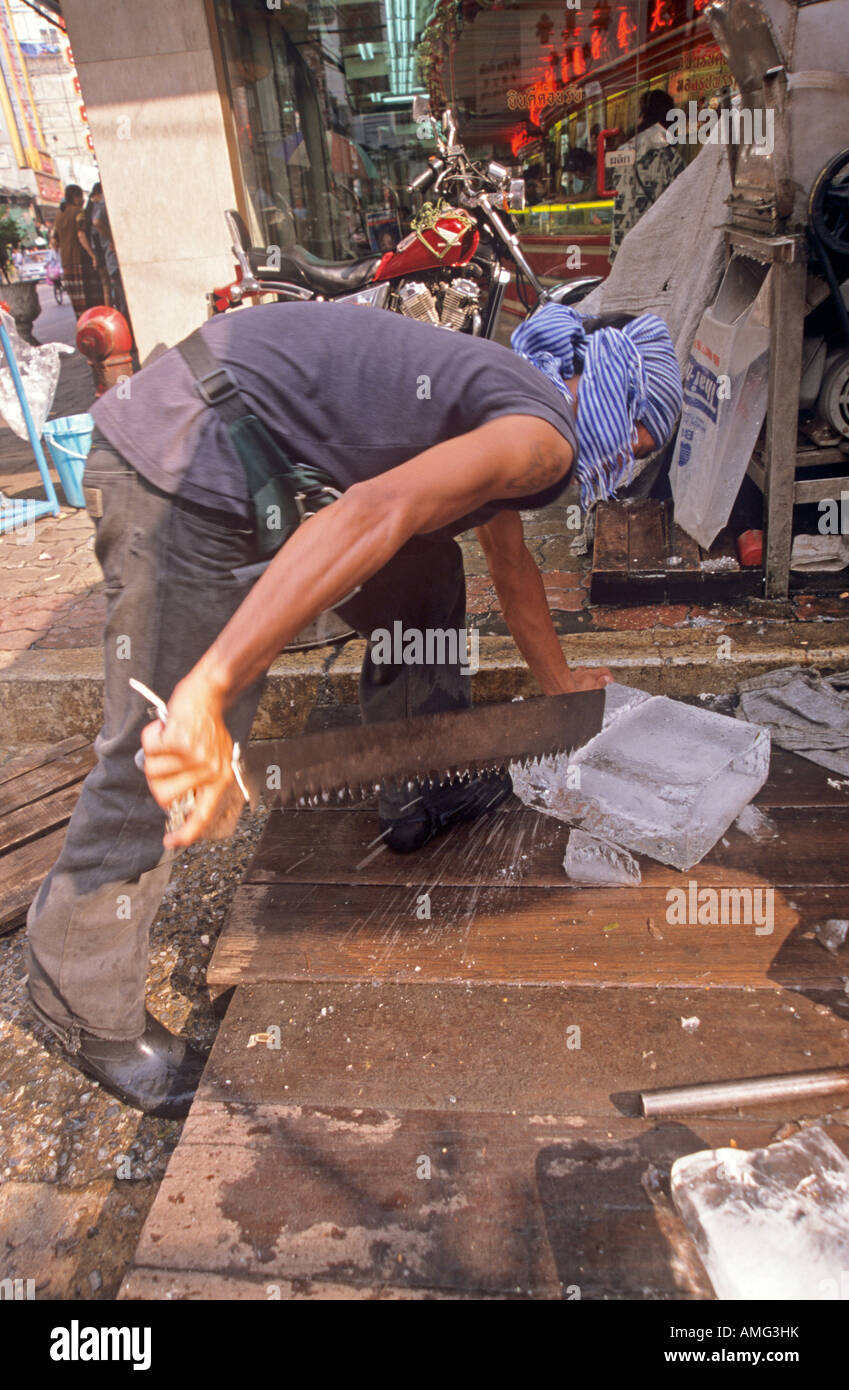 Cutting ice block Intramuros Manila Philippines Stock Photo - Alamy
