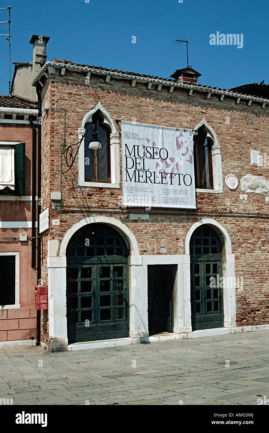 Museo Del Merletto, lace making museum, on the island of Burano, Venice ...