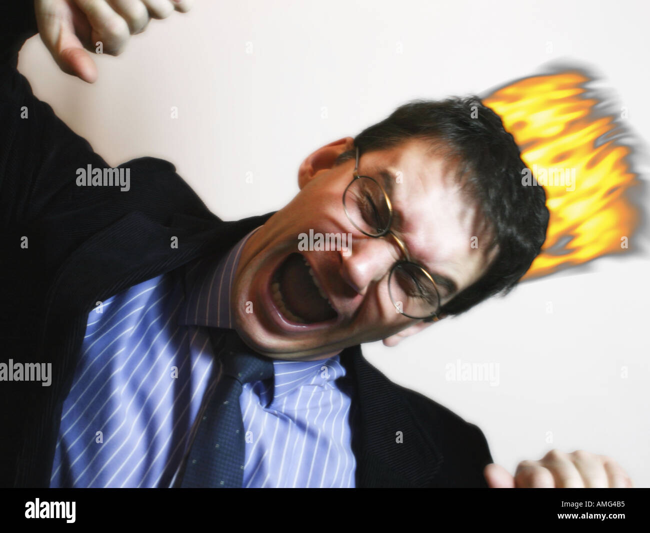 Hot Headed Business Man Stock Photo Alamy
