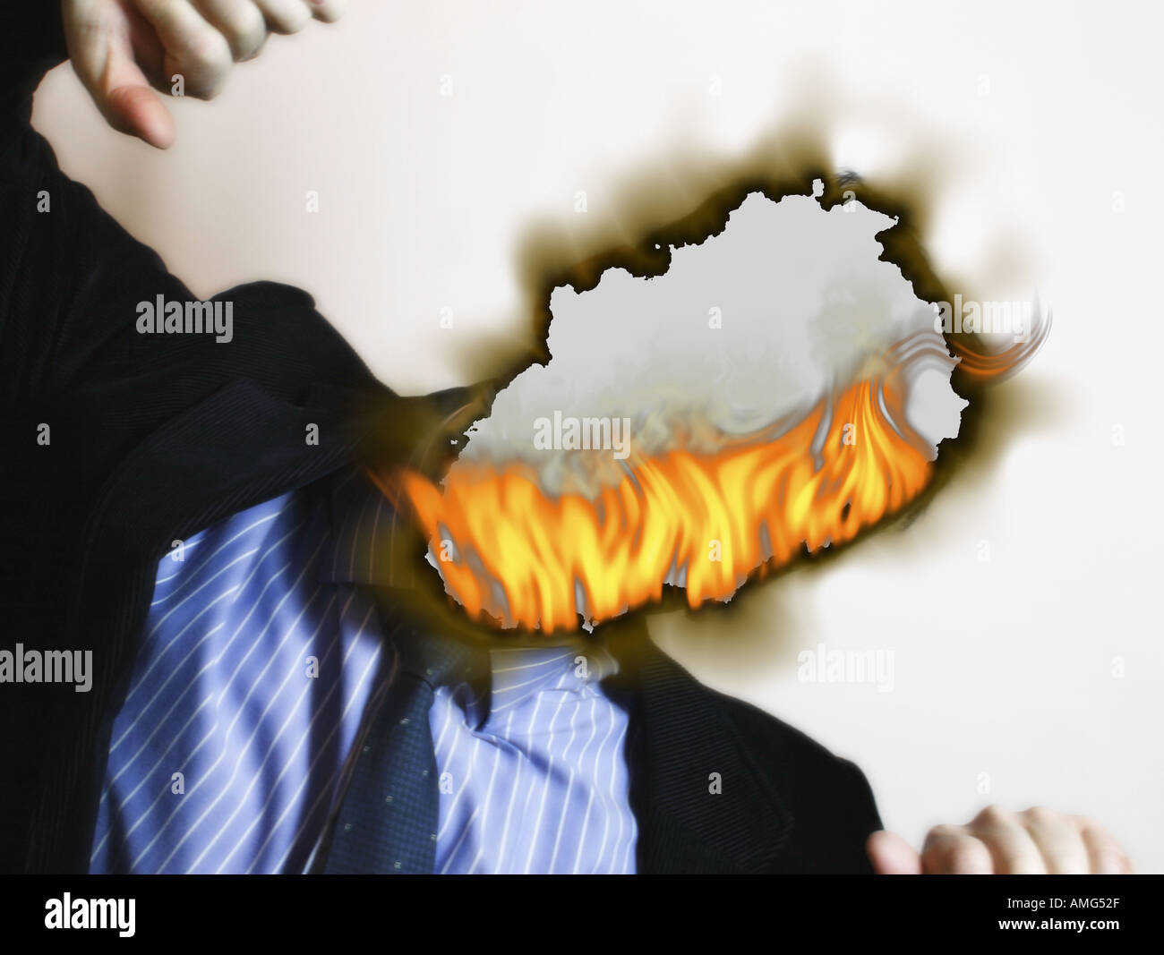 Businessman head on fire hi-res stock photography and images - Alamy