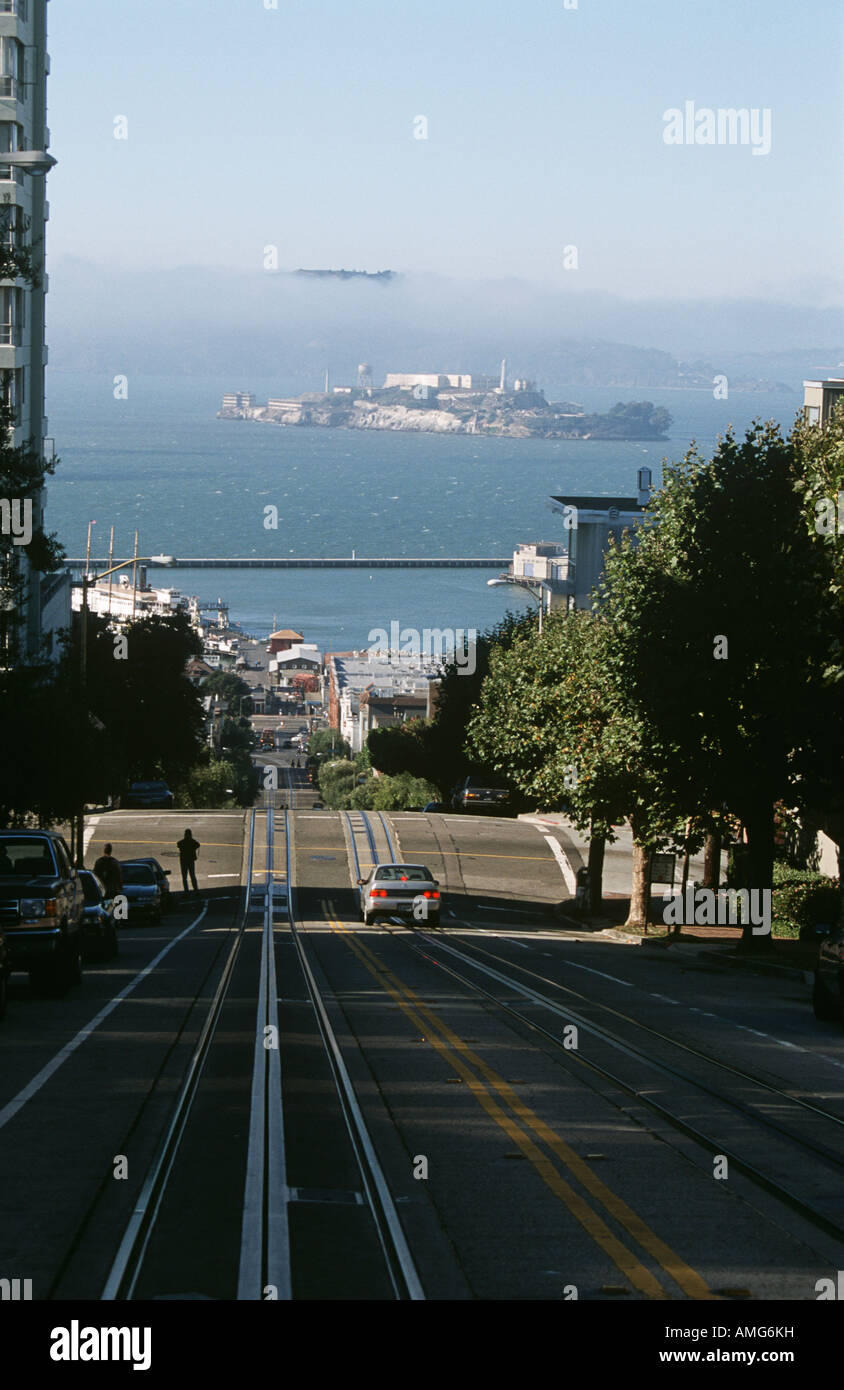 Looking along road to Alcatraz, San Francisco, California, USA Stock ...