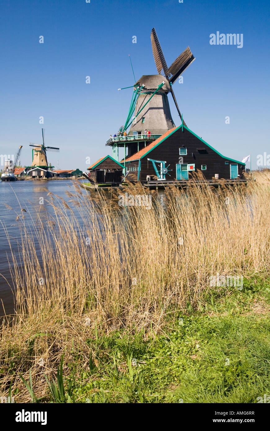 Windmill at De Zaanse Schans, Holland Netherlands Dutch Europe ...