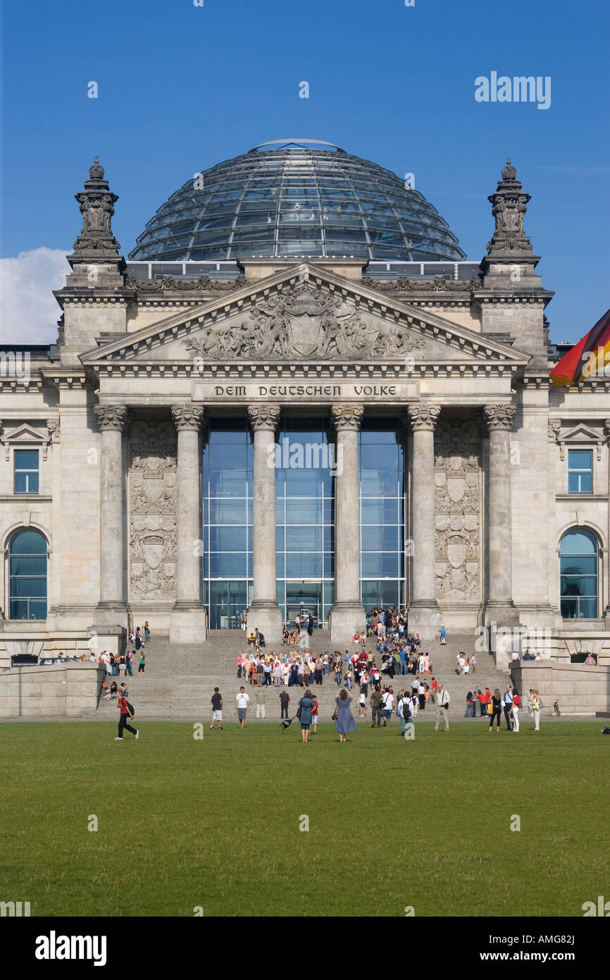 Reichstag, Berlin. Original building by Paul Wallot, new dome by Norman ...