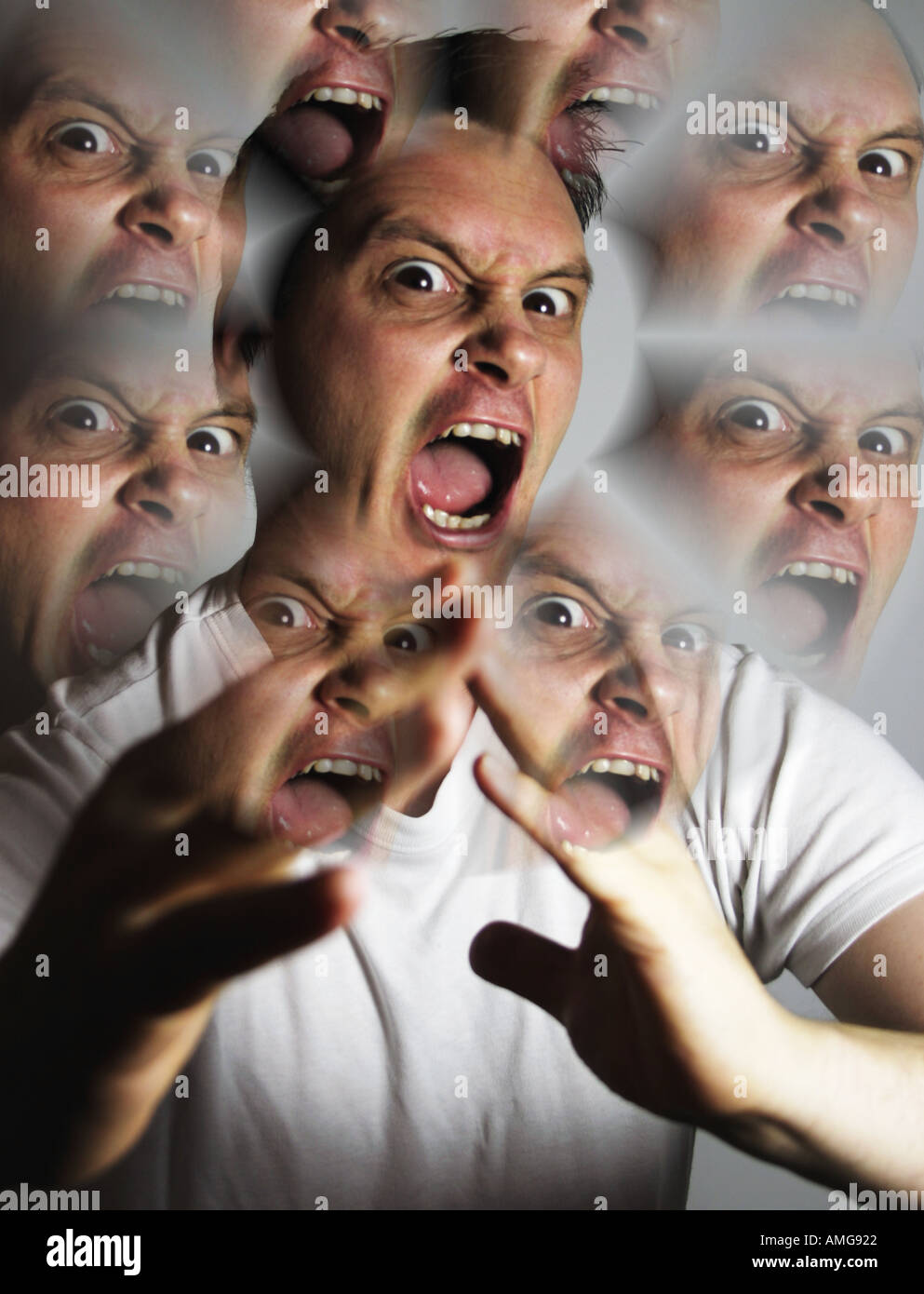 Multi shot of concept conceptual man karate marshall arts violence ...