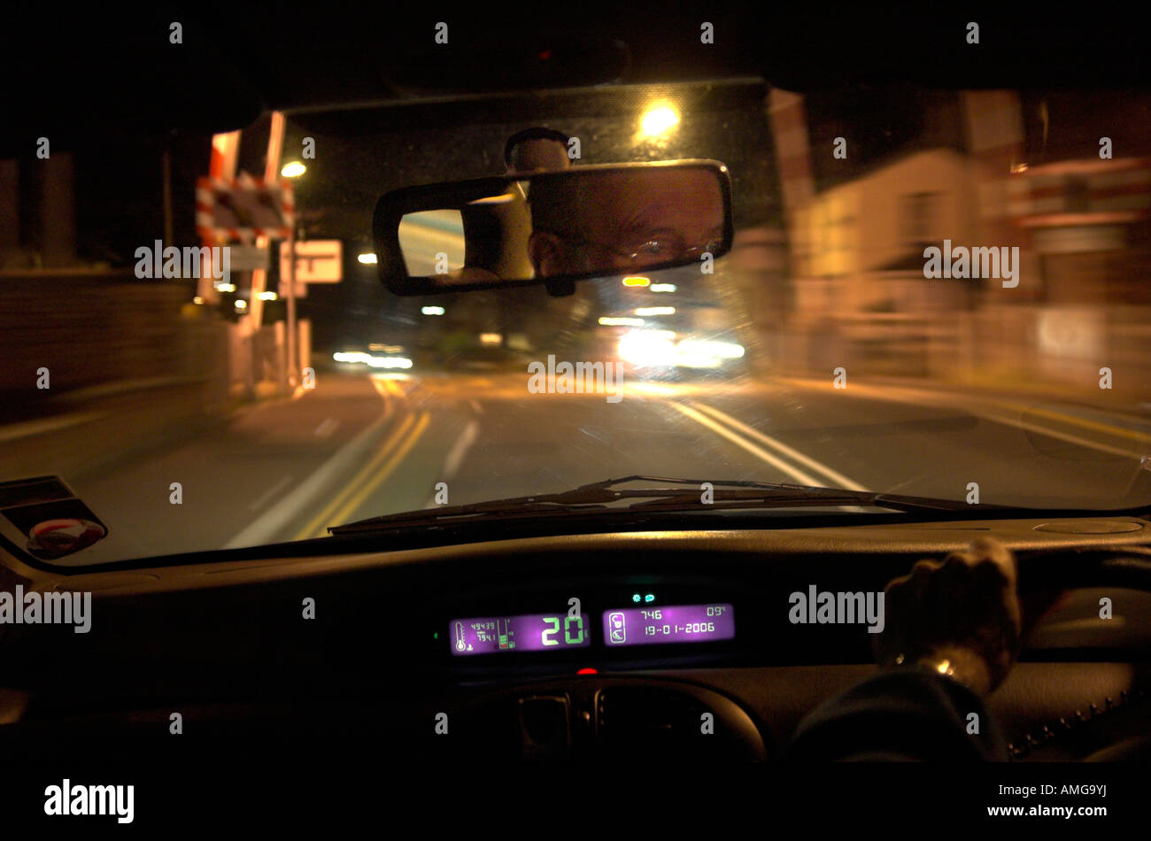 Driving At Night Stock Photo - Alamy