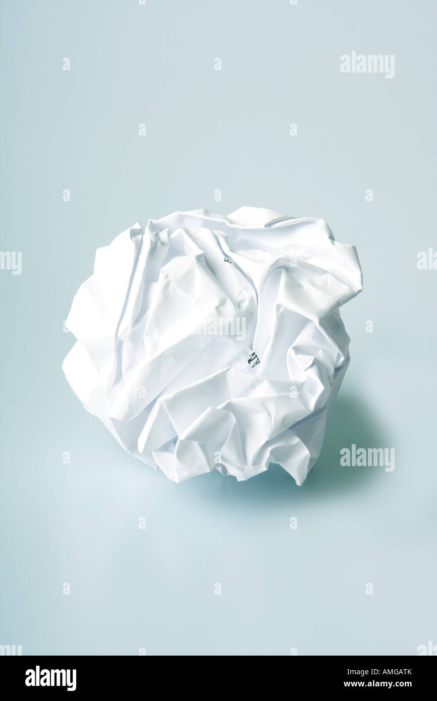 Crumpled paper wad after brainstorming Stock Photo - Alamy