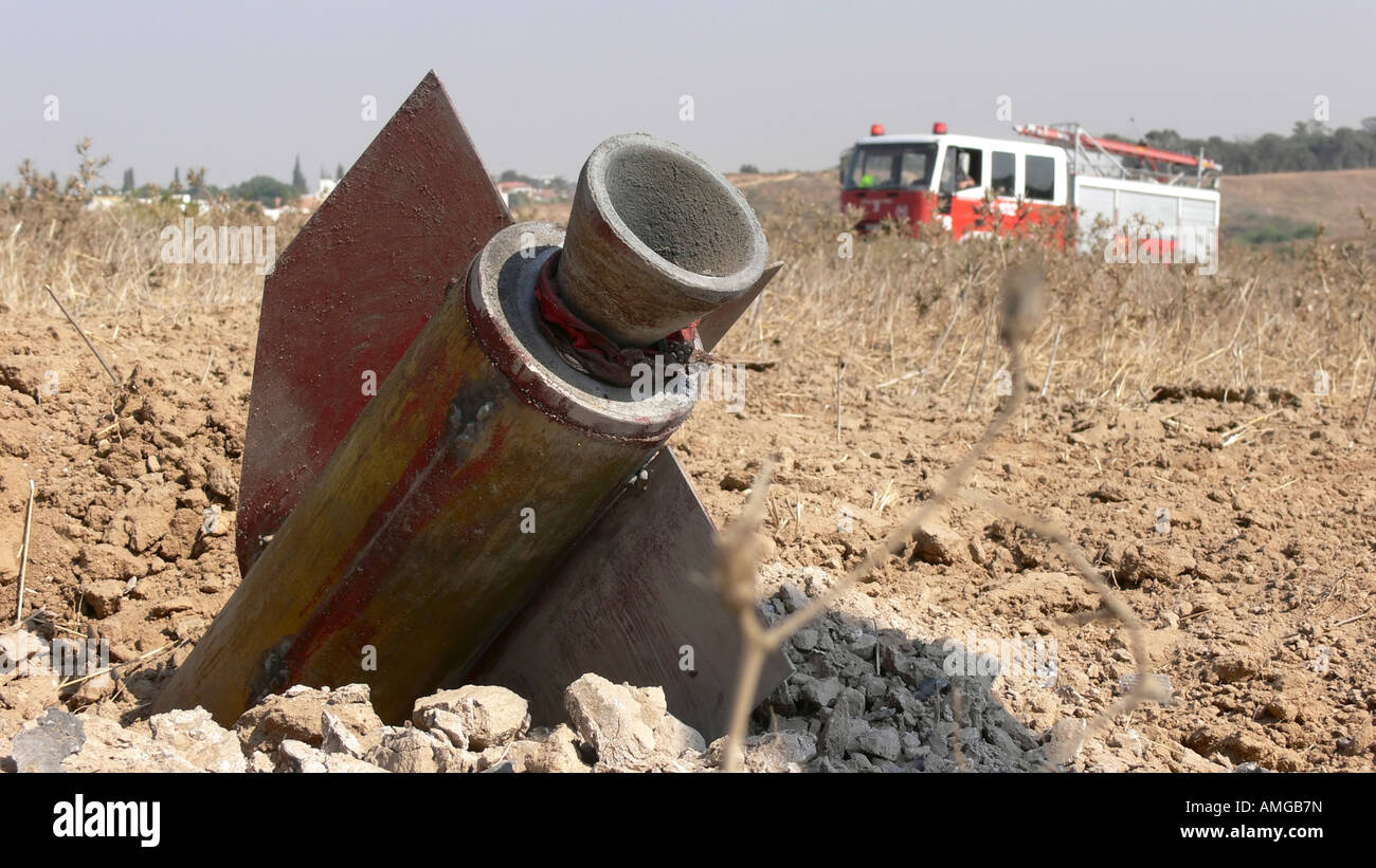 Israel Sderot The remains of a Qassam rocket launched by Hamas from ...