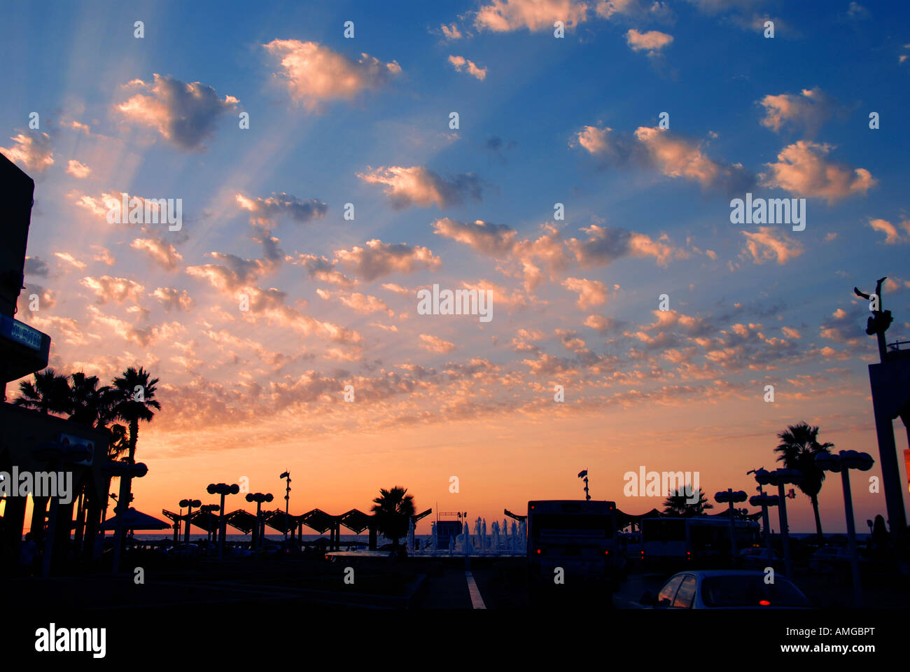 Israel Tel Aviv Mediterranean sun set Stock Photo - Alamy