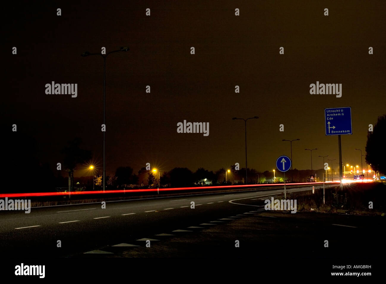 Street by night with street lights off Stock Photo - Alamy