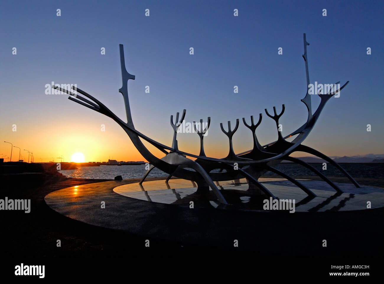 Solfar The Sun Voyager at sunset Viking ship sculpture by Jon Gunnar ...
