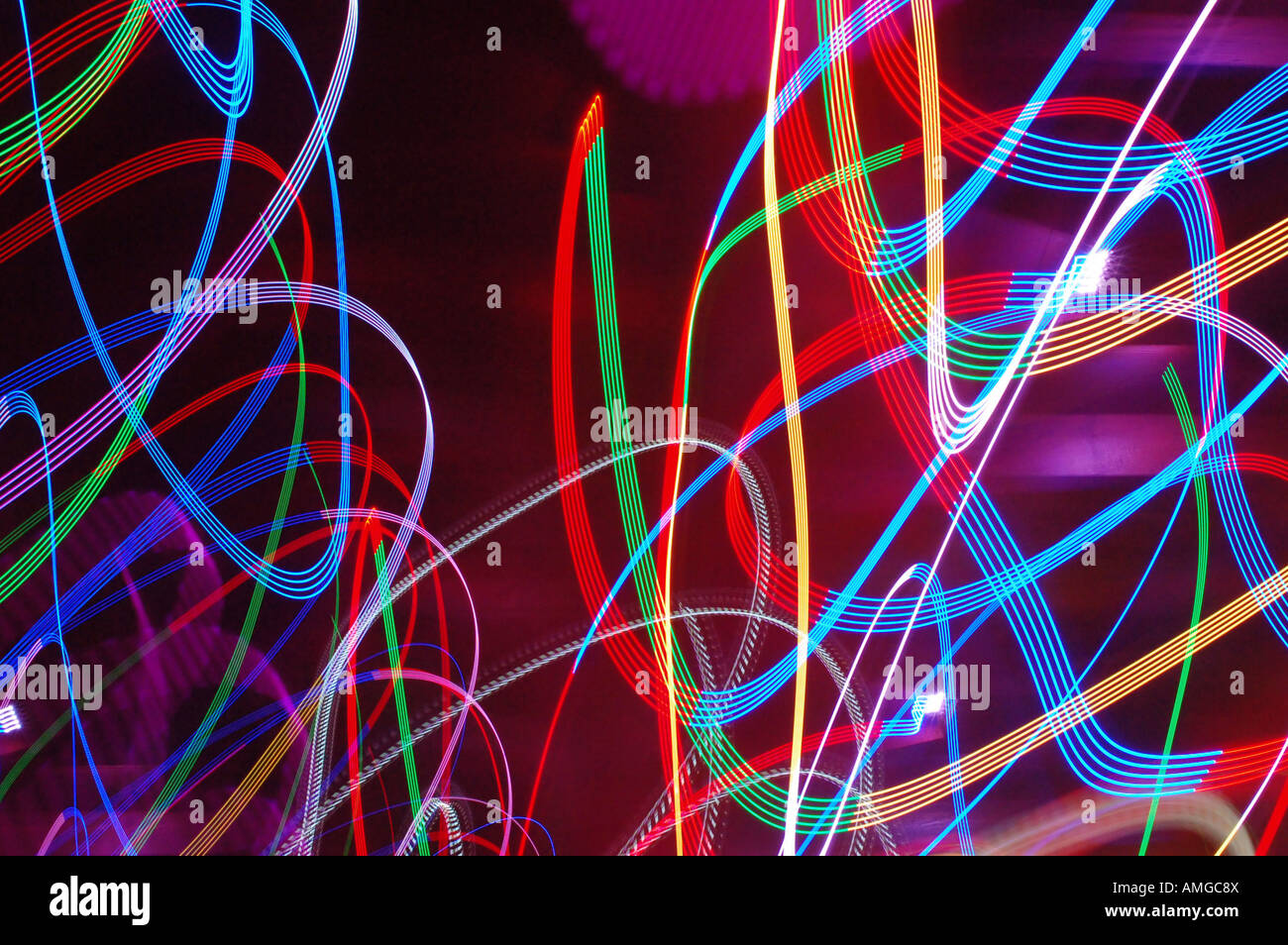 Abstract colour lines and light created by a colourful light source ...