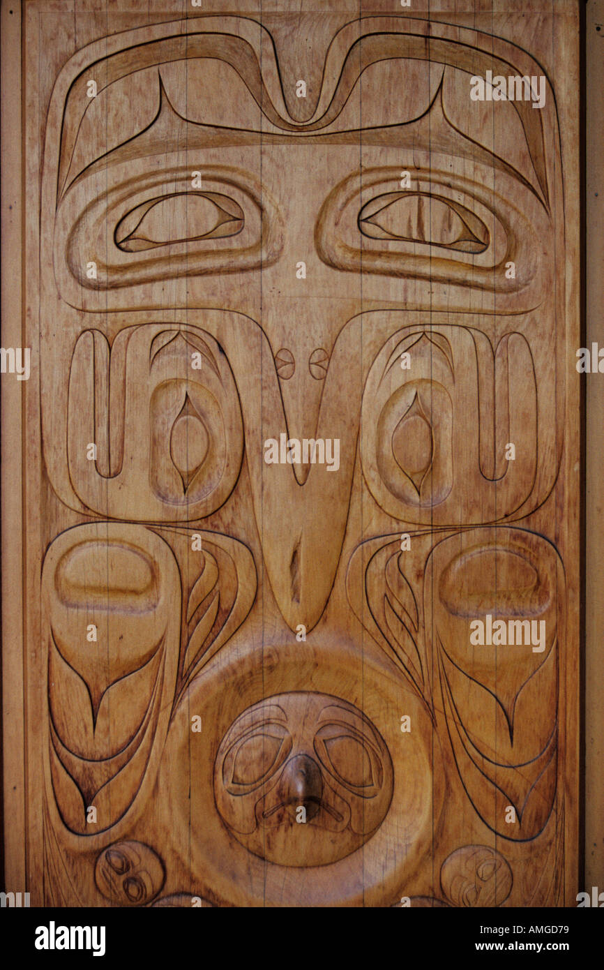 Alaska, Juneau, Tlingit carving Stock Photo - Alamy