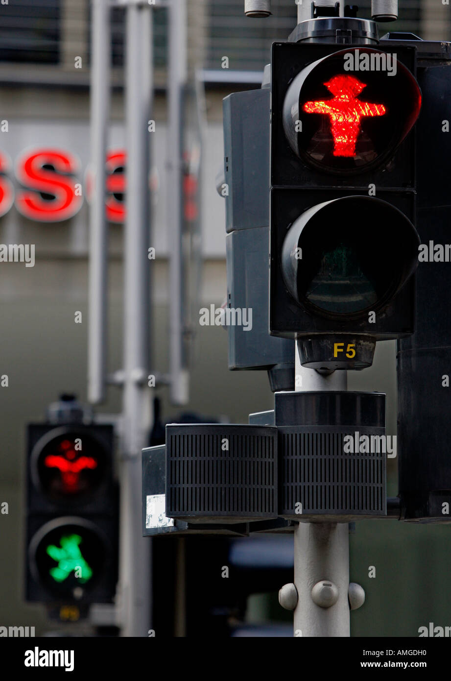 GERMANY BERLIN Typical traffic light in former East Berlin ...