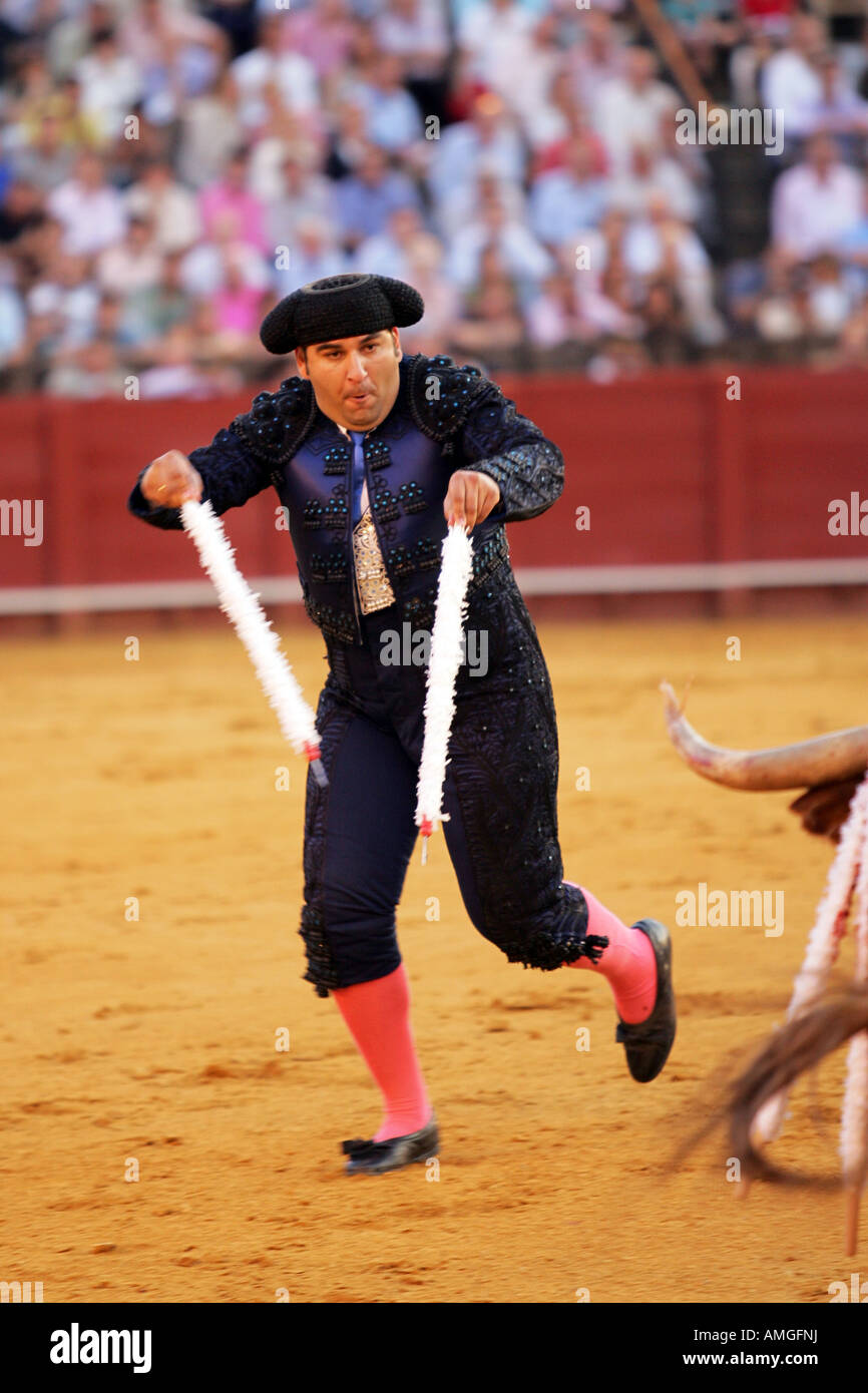 Fat banderillero in action Stock Photo - Alamy
