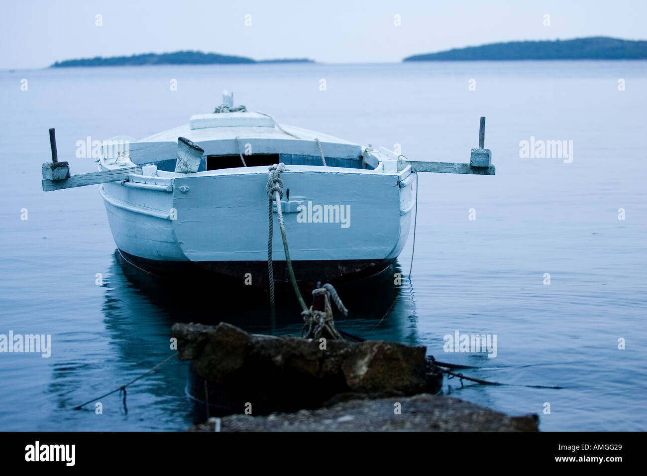 Croatian traditional wooden boat Local name Pasara Stock Photo - Alamy