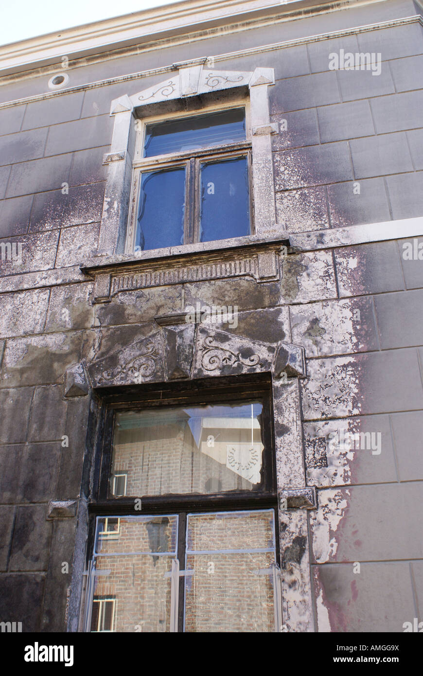 house with fire damaged facade Stock Photo - Alamy