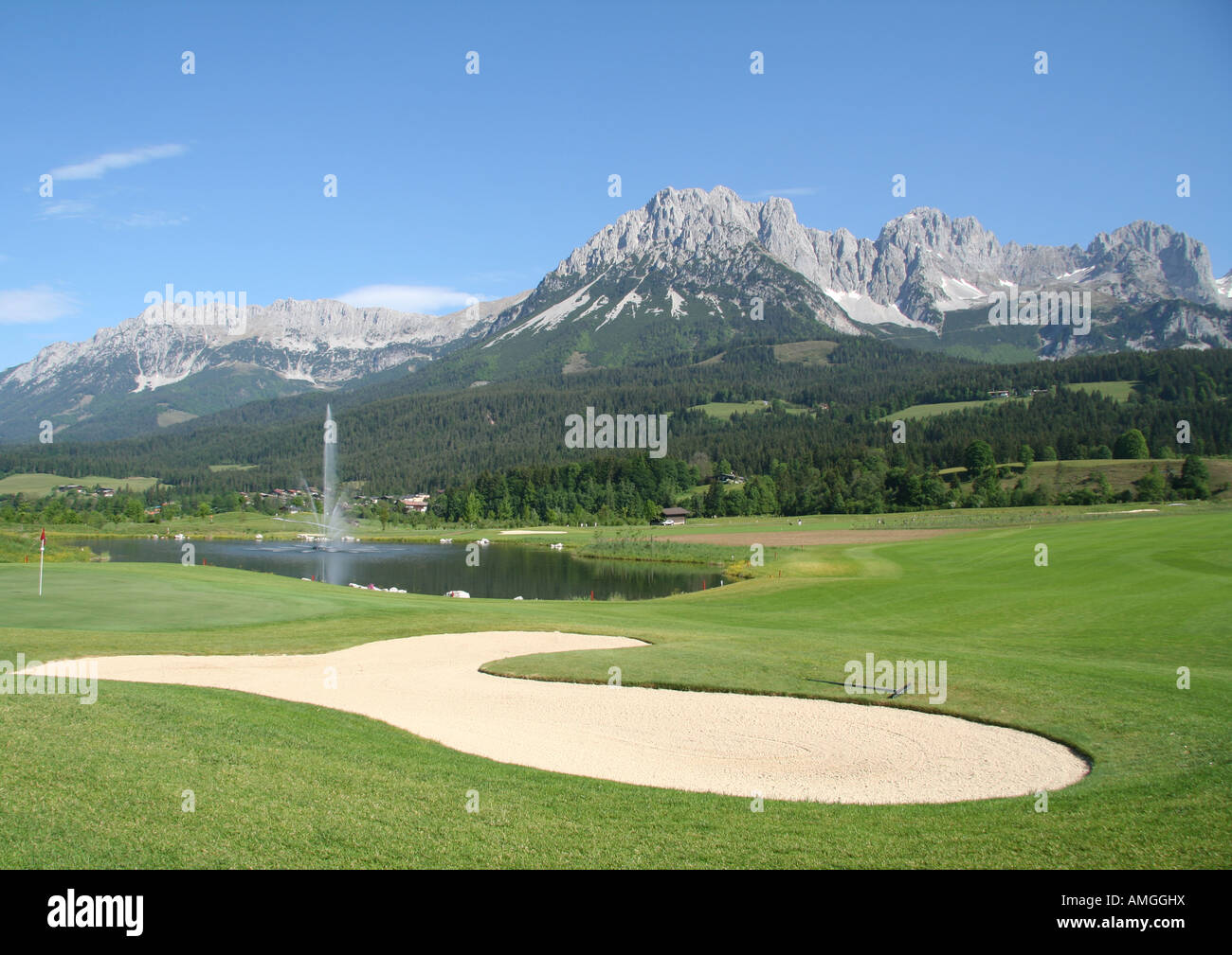 Golf Course in the Austrian Alps Stock Photo - Alamy