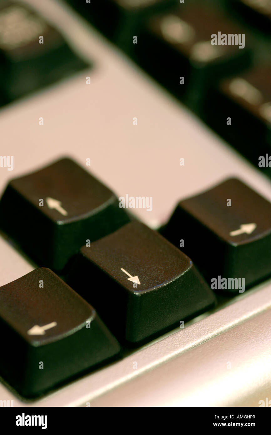 Arrow direction buttons on computer keyboard close up Stock Photo - Alamy