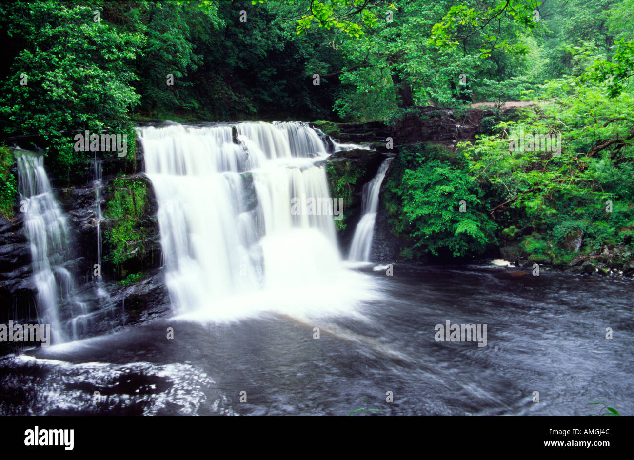 waterfall sgwd y pannwr on the river mellte the fall of the fuller ...