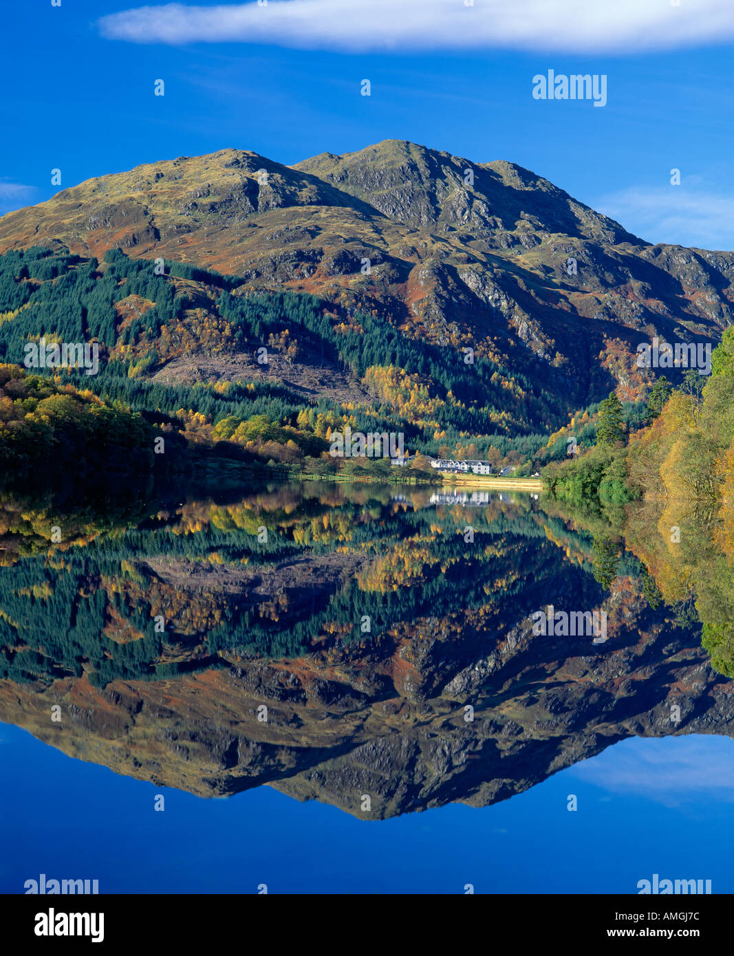 Loch Achray and Ben Venue, the Trossachs, near Callander, Stirling ...
