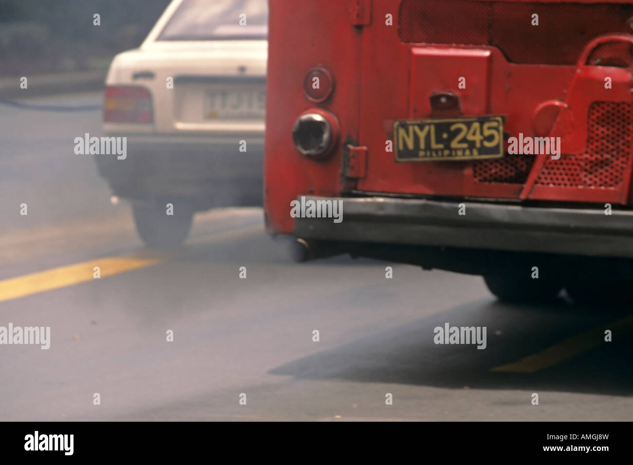 Bus exhaust Manila traffic Philippines Stock Photo - Alamy