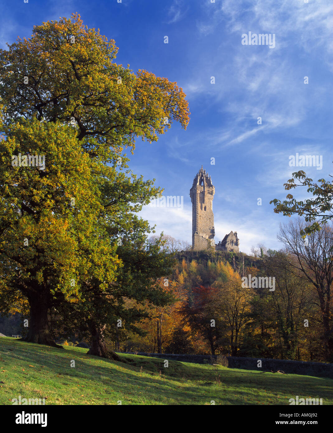The National Wallace Monument on Abbey Craig, Stirling City, Scotland ...
