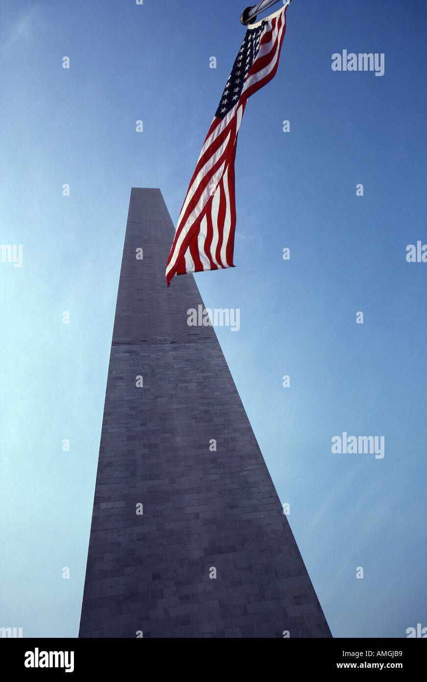 Washington Monument and United States Flag Washington DC USA Stock ...