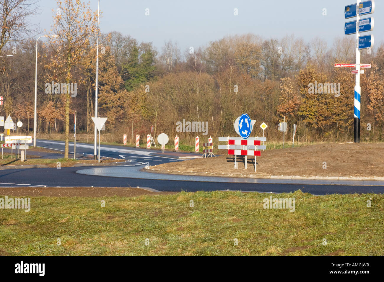 Dutch roundabout under construction Stock Photo - Alamy