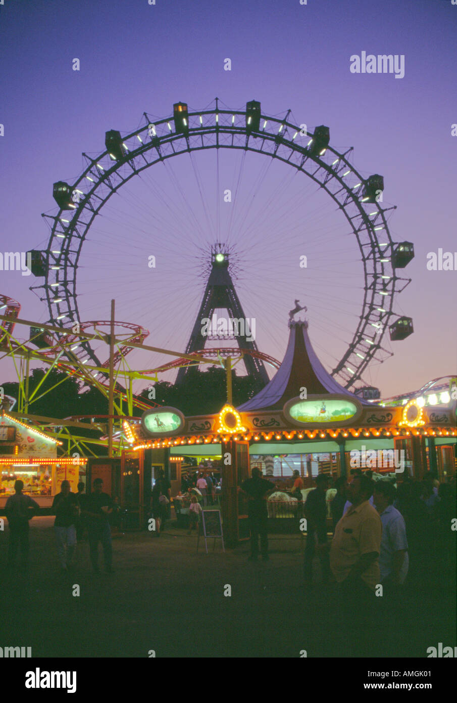 Fairground at night prater hi-res stock photography and images - Alamy