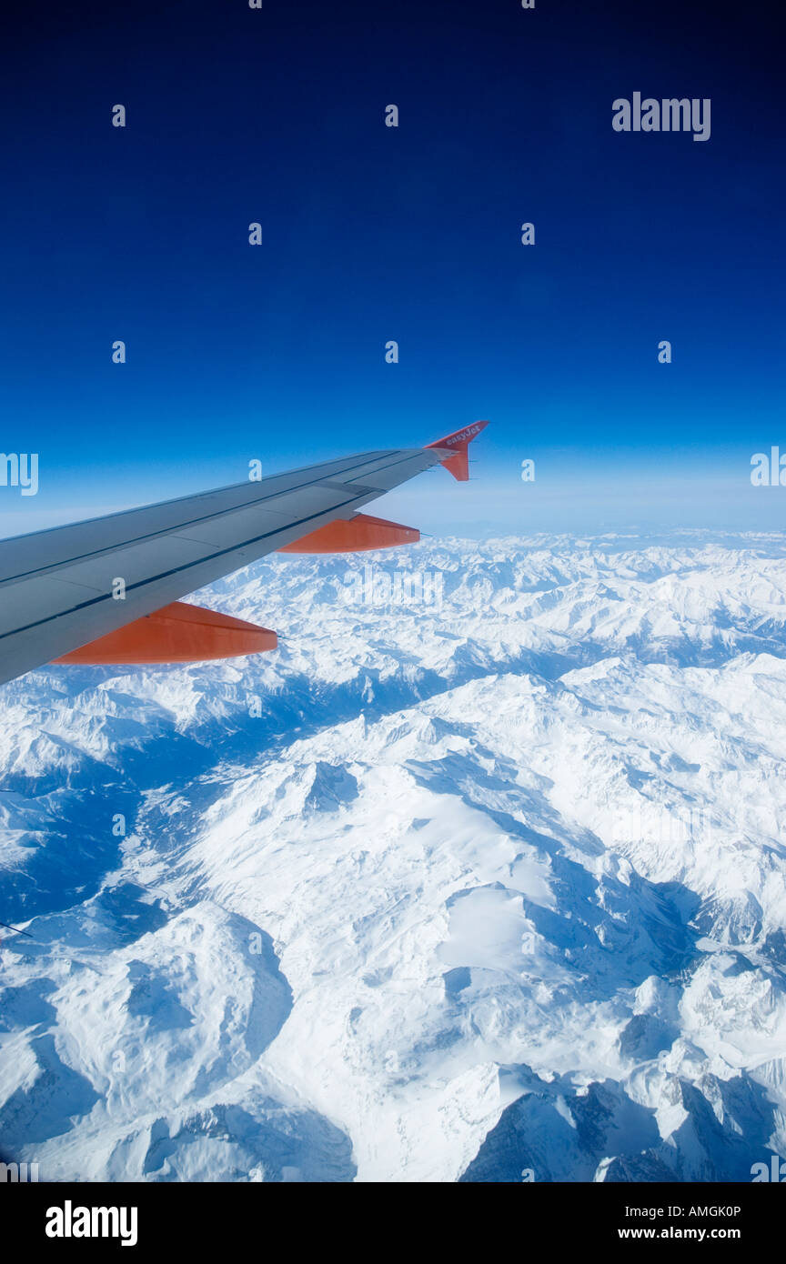 The Alps seen from the window of an Easyjet aircraft Stock Photo - Alamy