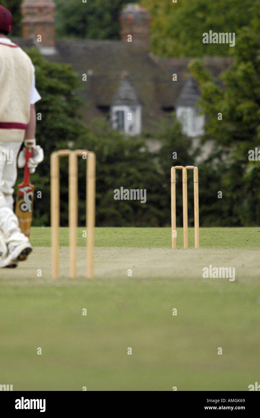 wicket stumps at the crease Stock Photo - Alamy