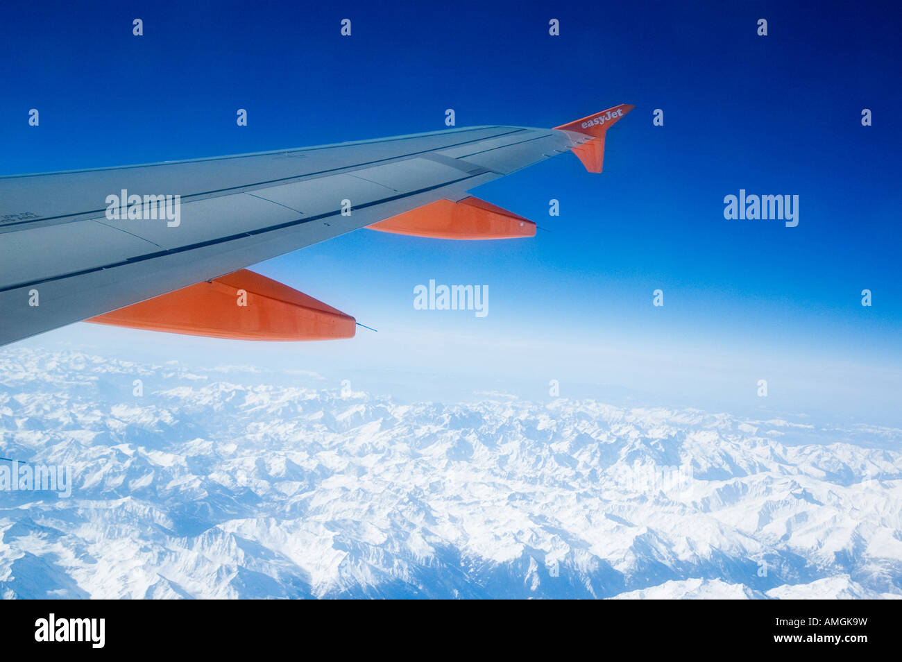 The Alps seen from the window of an Easyjet aircraft Stock Photo - Alamy