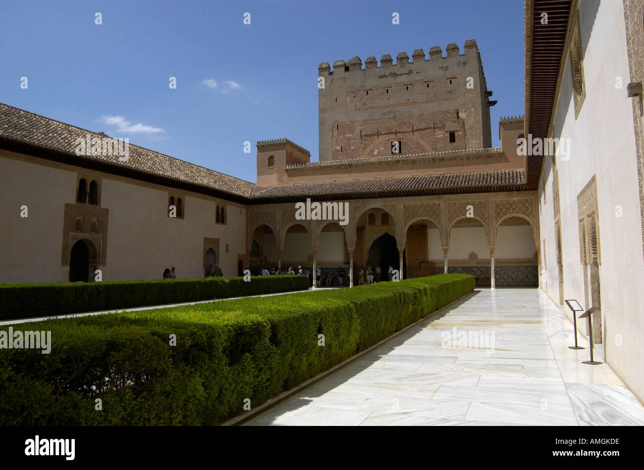 Court of Myrtles and Comares Tower in the Palacio Nazaries La Alhambra ...