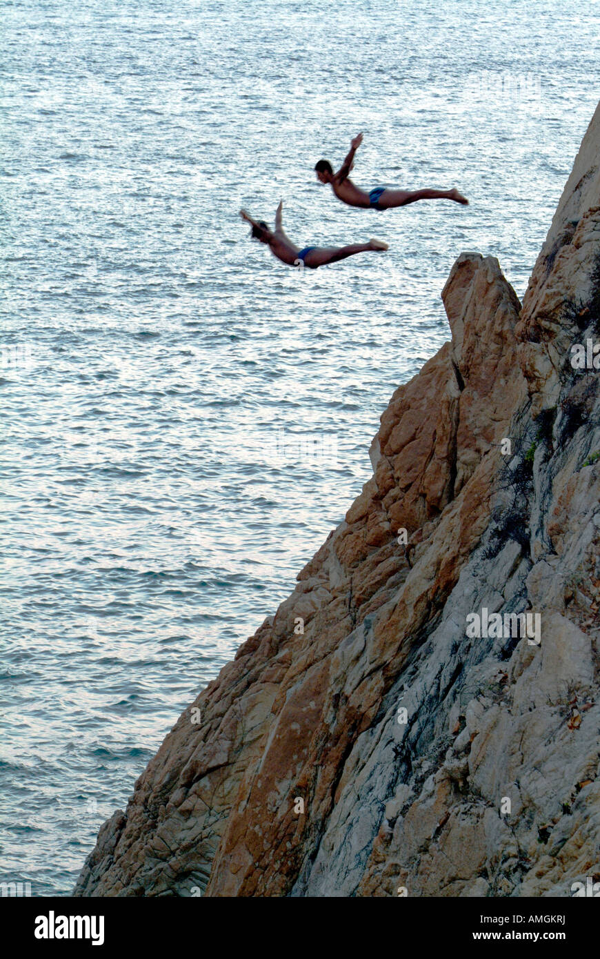 Mexico, Guerrero, The famous cliff divers, or clavadistas of Acapulco ...