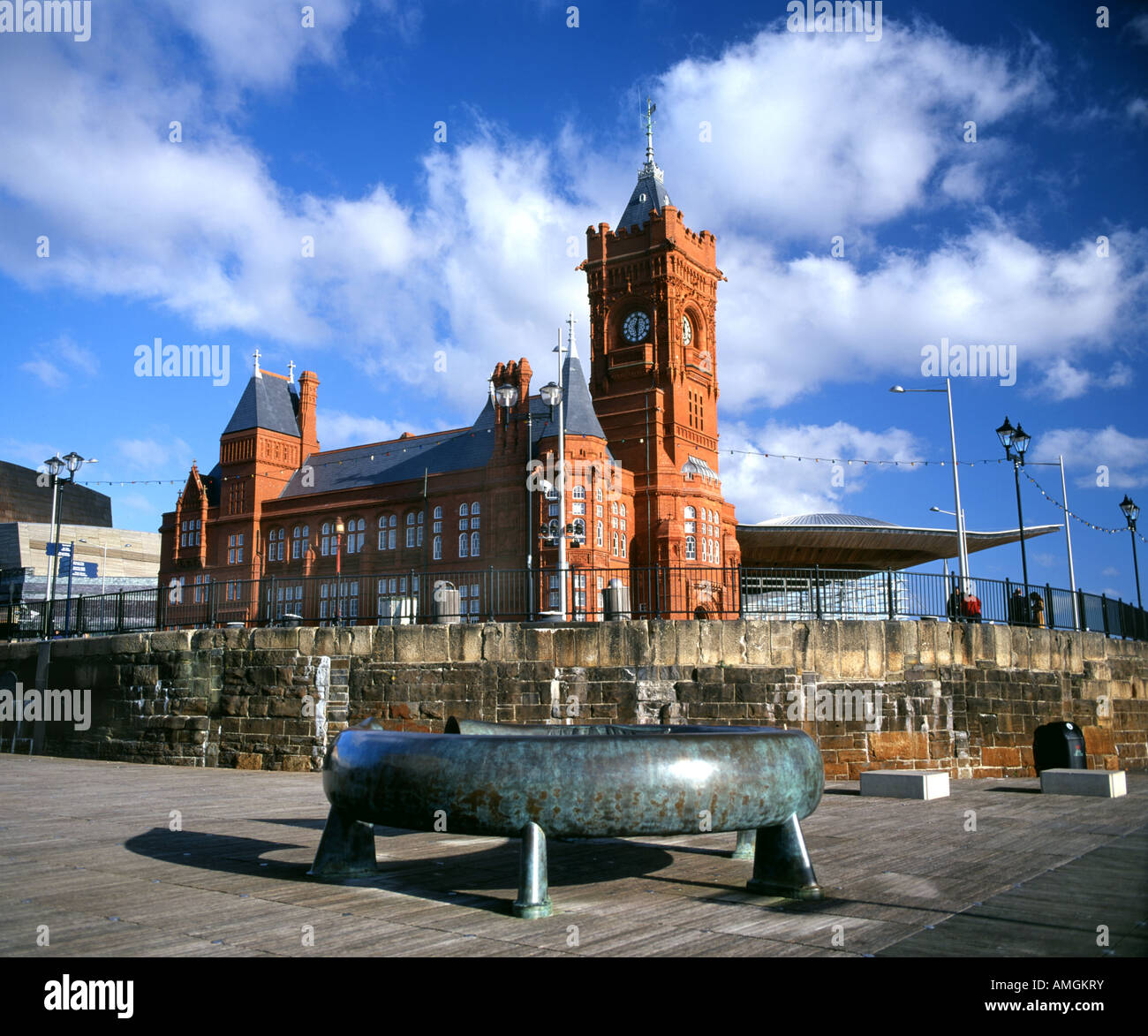 Pierhead Building and Celtic Ring Sculpture by Harvey Hood 1993 ...