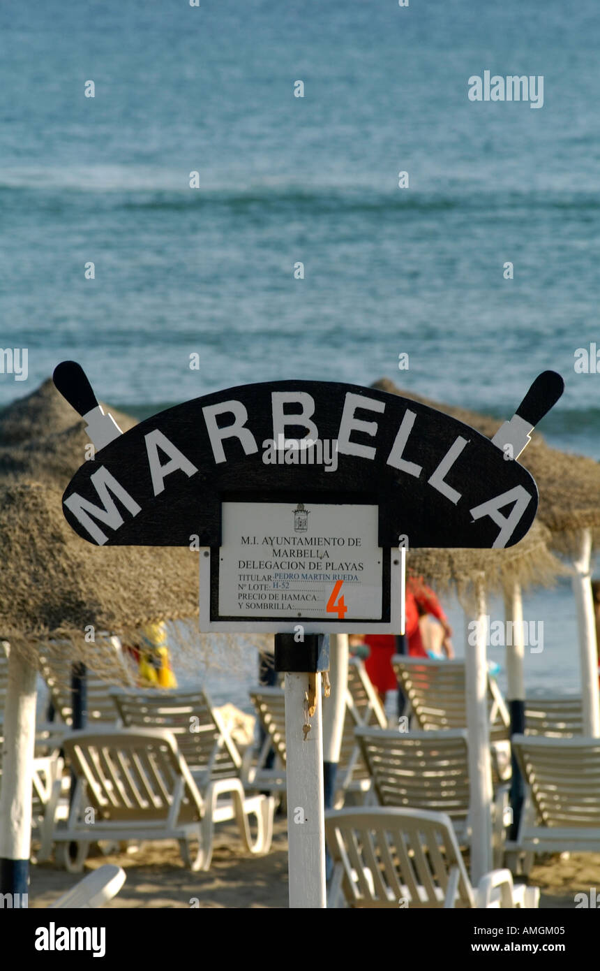 Sign on a beach spain hi-res stock photography and images - Alamy